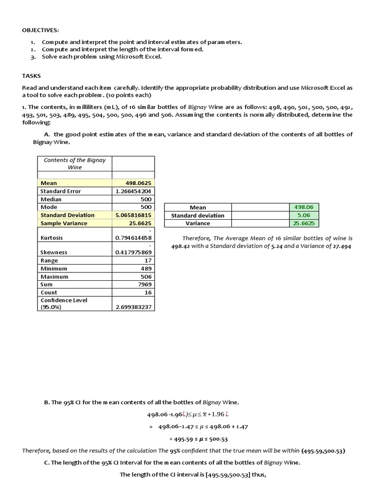 Data Analysis Activity | PDF | Confidence Interval | Standard Deviation