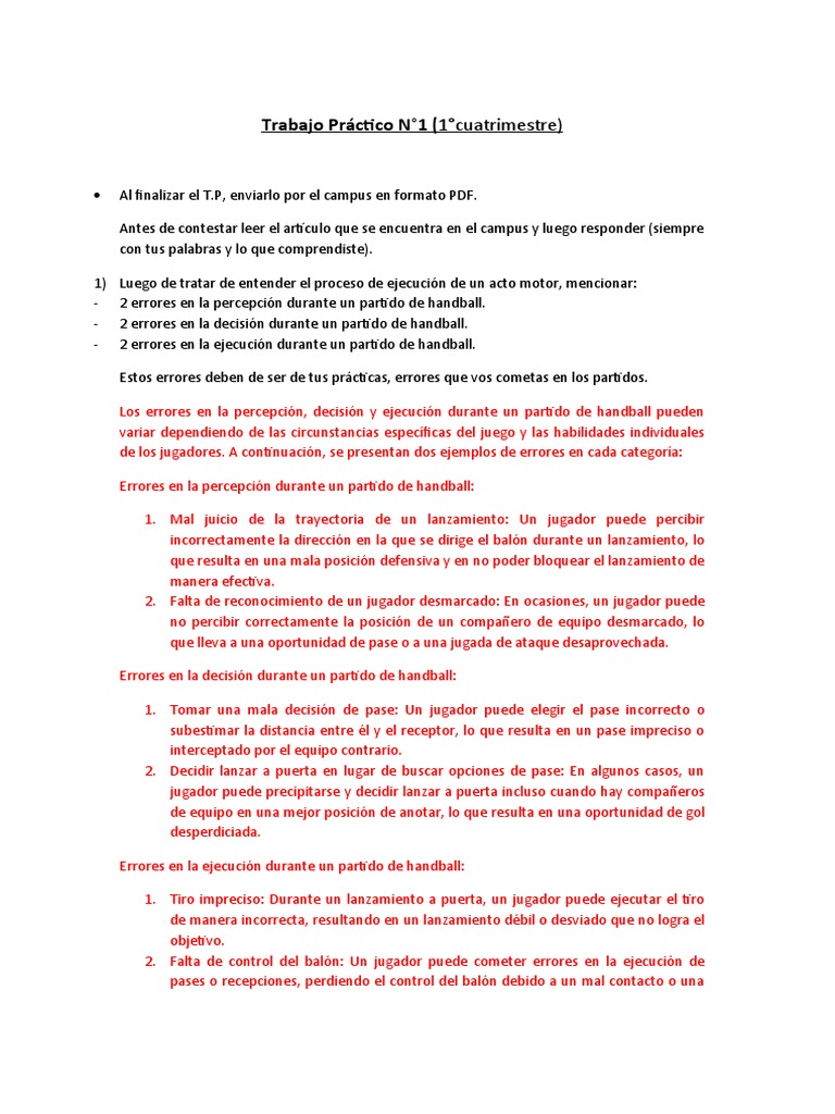 T.P. N°1 (1°cuat.) Hand-Voley 2 | PDF