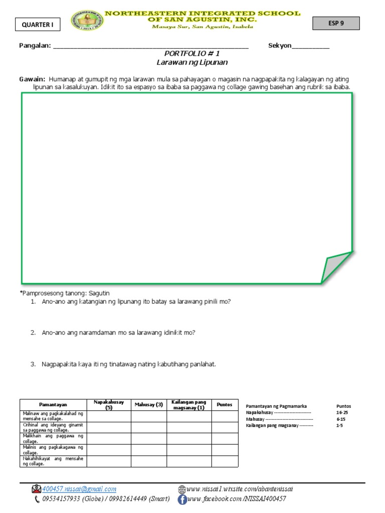 Esp 9 Portfolio 1 | PDF