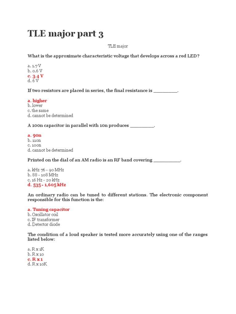 TLE Major Part 3 | PDF | Bipolar Junction Transistor | Electrical Engineering