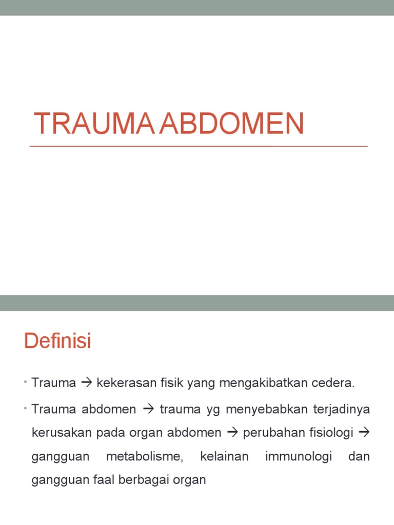 Trauma Abdomen | PDF | Sains & Matematika