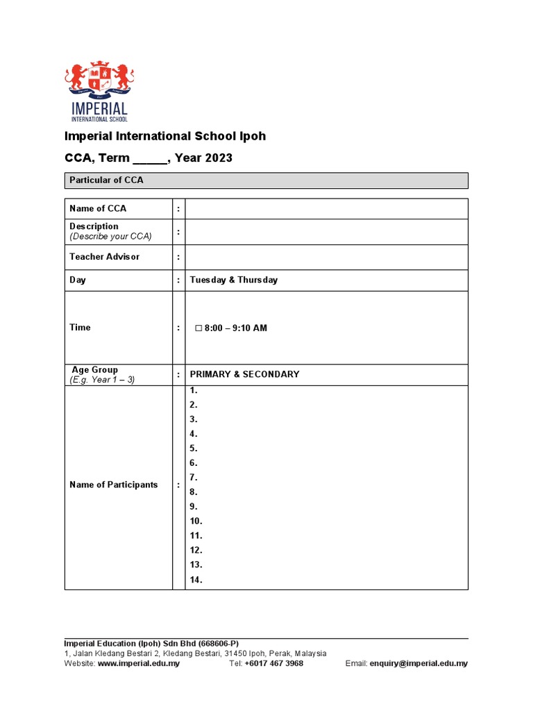 CCA Plans 2023-2024 | PDF
