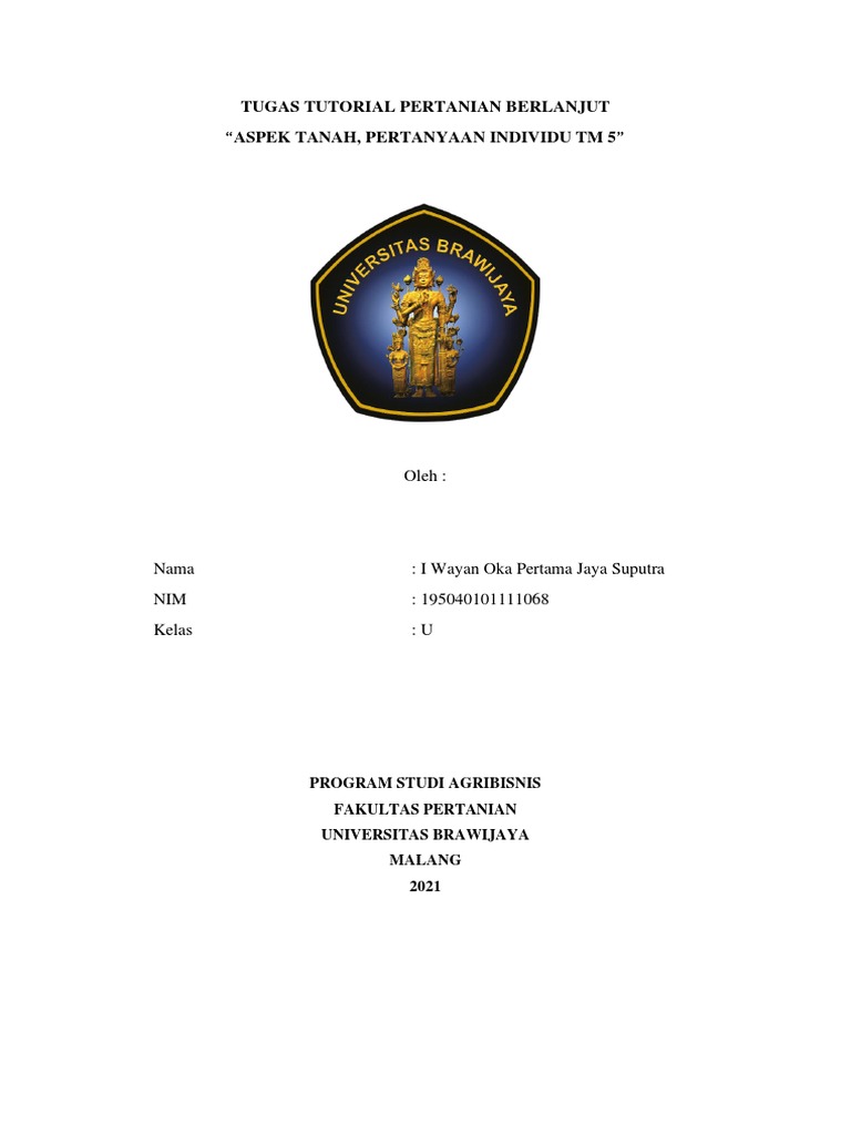 Kelas U - Tugas T1 Individu Tutor PB Aspek Tanah TM 5 | PDF