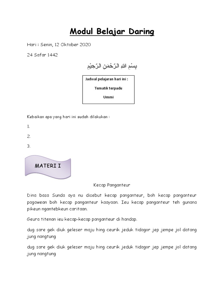 Modul Belajar Daring 2 | PDF