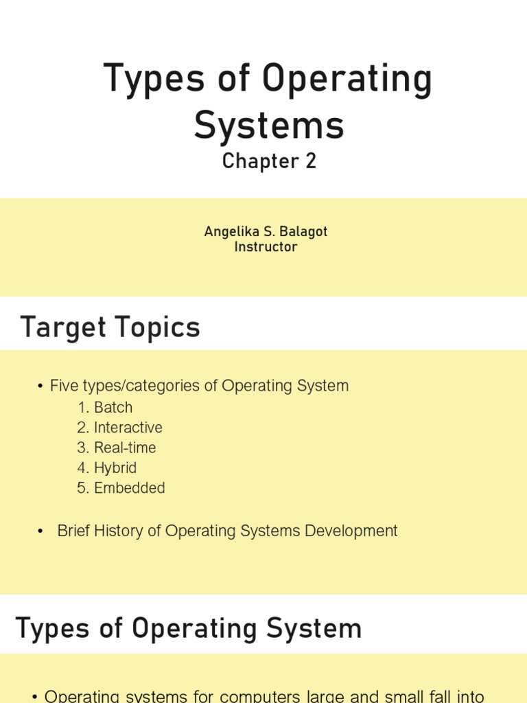 CO2 Types of Operating System | PDF
