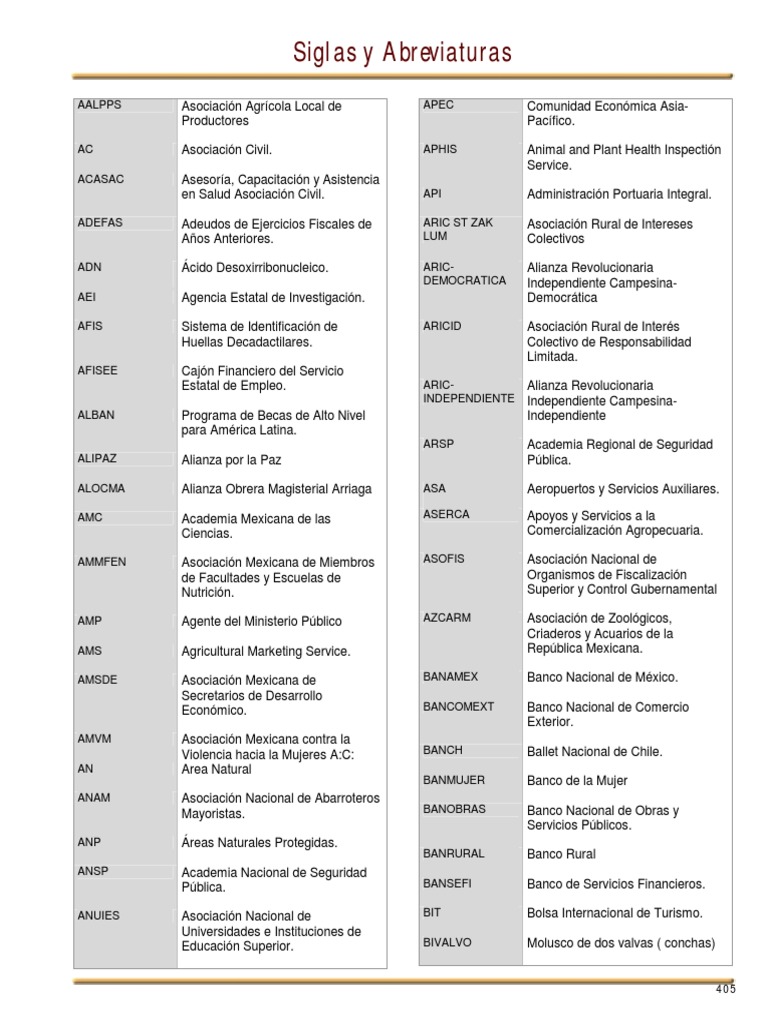 Abreviaturas y Siglas en Chiapas | PDF | México | Chiapas
