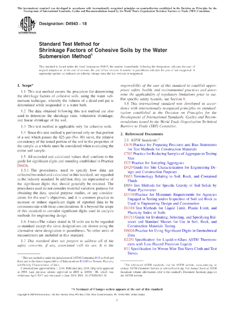 Astm D4943-18 | PDF