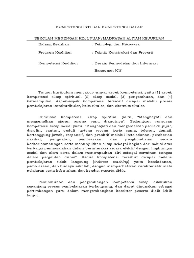 Ki Dan KD C3 Desain Permodelan Dan Ib | PDF