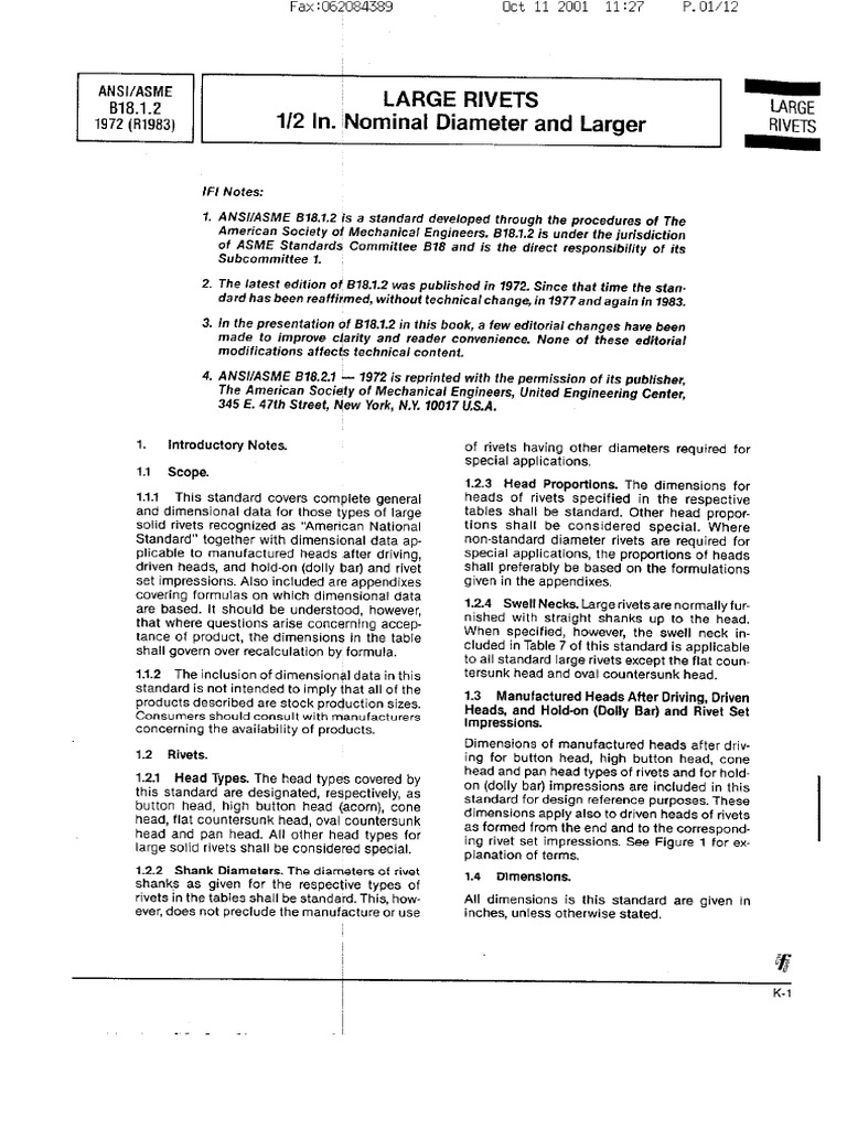 Ansi B18.1.2-83 | PDF