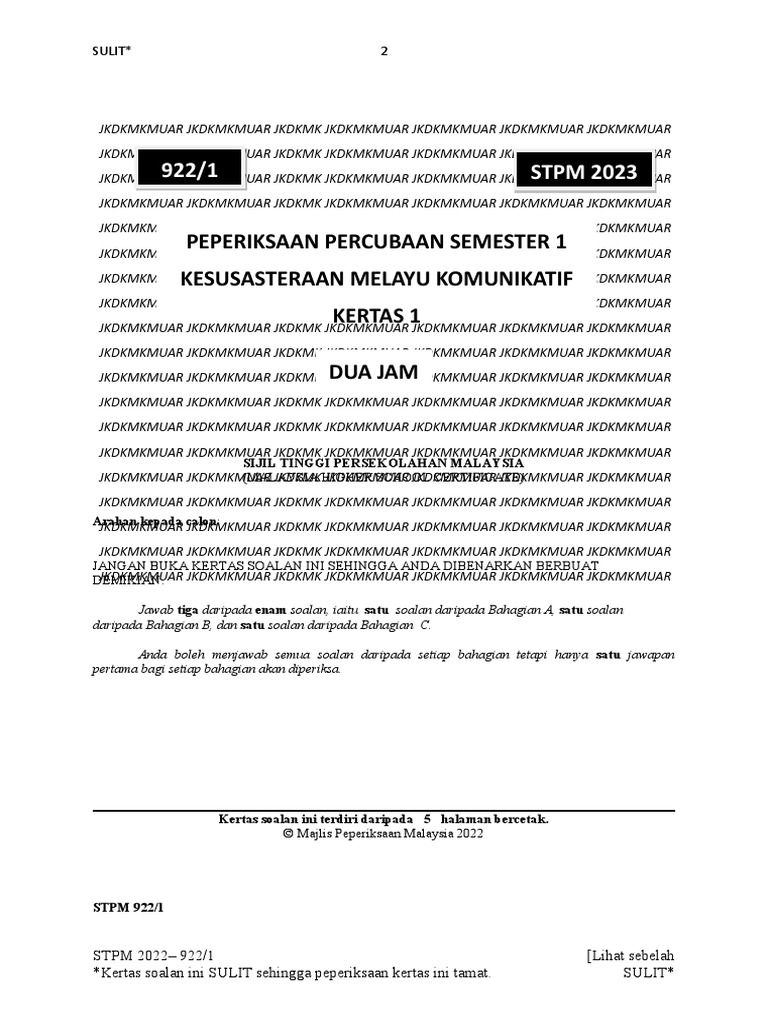 Soalan Dan Skema KMK Percubaan Pi Muar 2022 | PDF