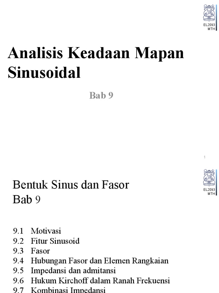 Kuliah Minggu 7 Konsep Fasor Impedansi Dan Resonansi | PDF | Metode ...