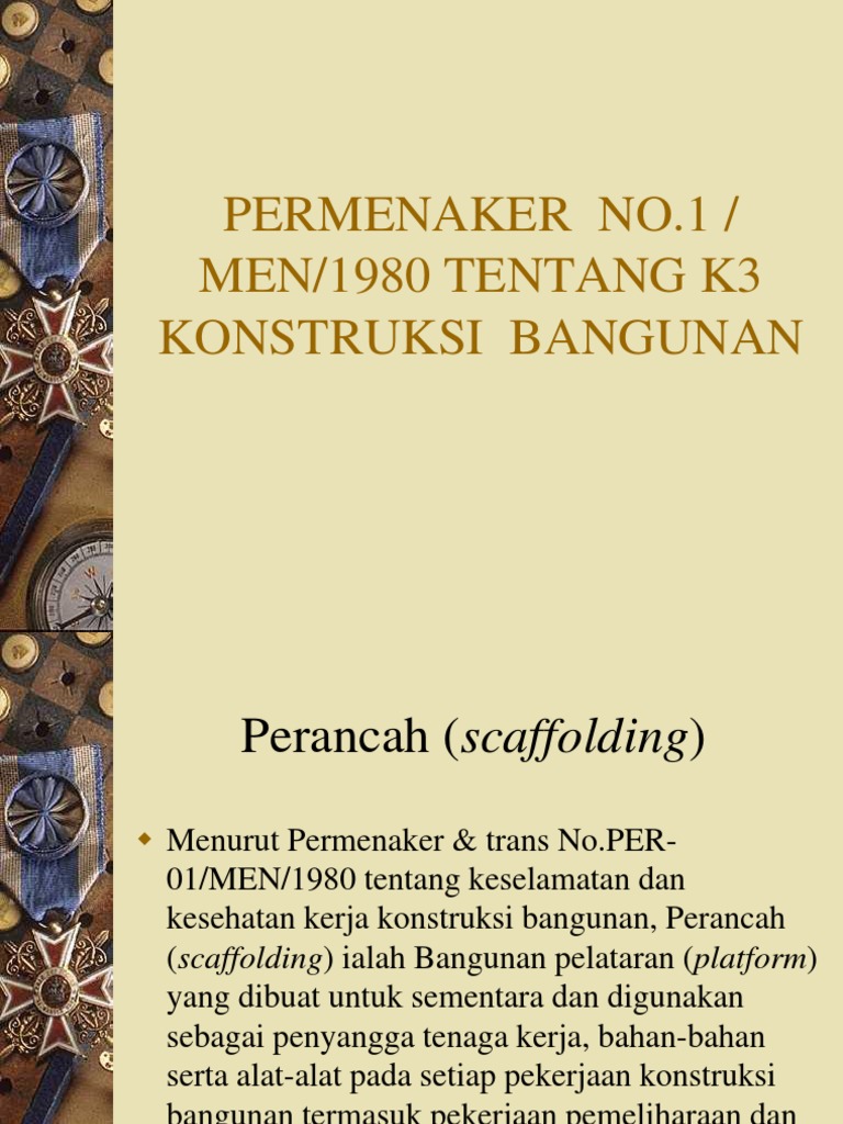 PERMENAKER NO 1 Tahun 1980 | PDF