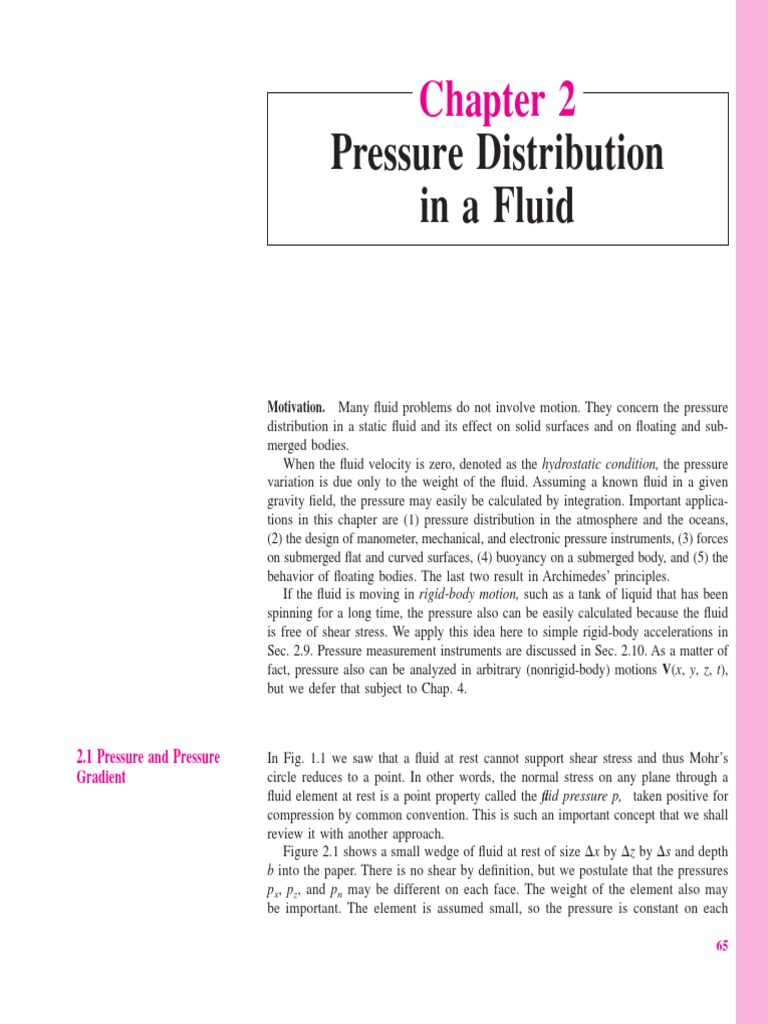 Pressure Distribution - Fluid Mechanics - Frank White | PDF | Pressure | Buoyancy