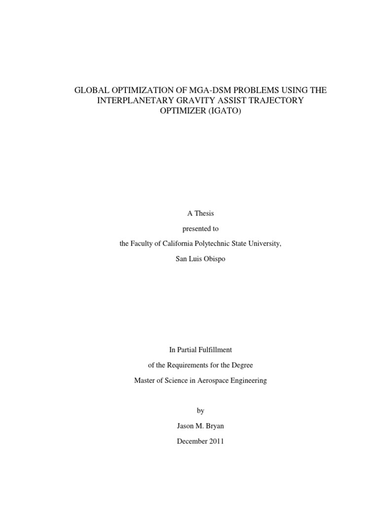 Global Optimization of Mga-Dsm Problems Using The Interplanetary Gravity Assist Trajectory ...