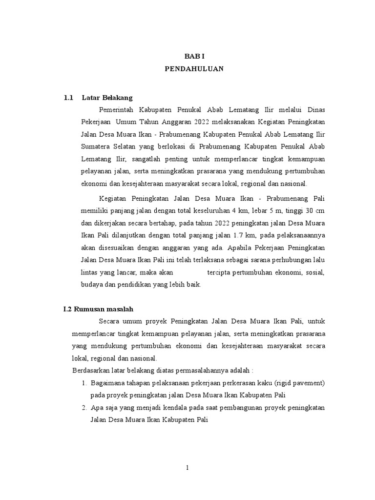 Laporan KP Bab 1 - Bab 5 | PDF
