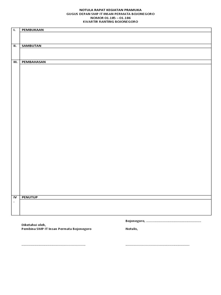 Notula Rapat Pramuka | PDF