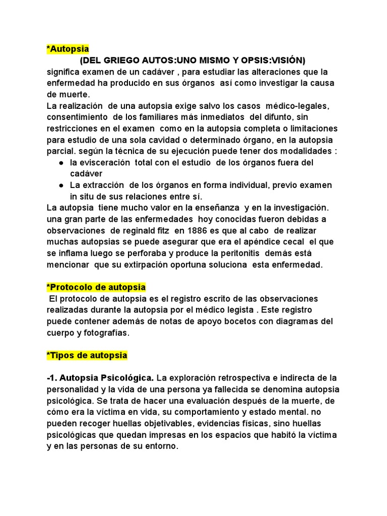 Auto Psia | PDF | Autopsia | Descomposición