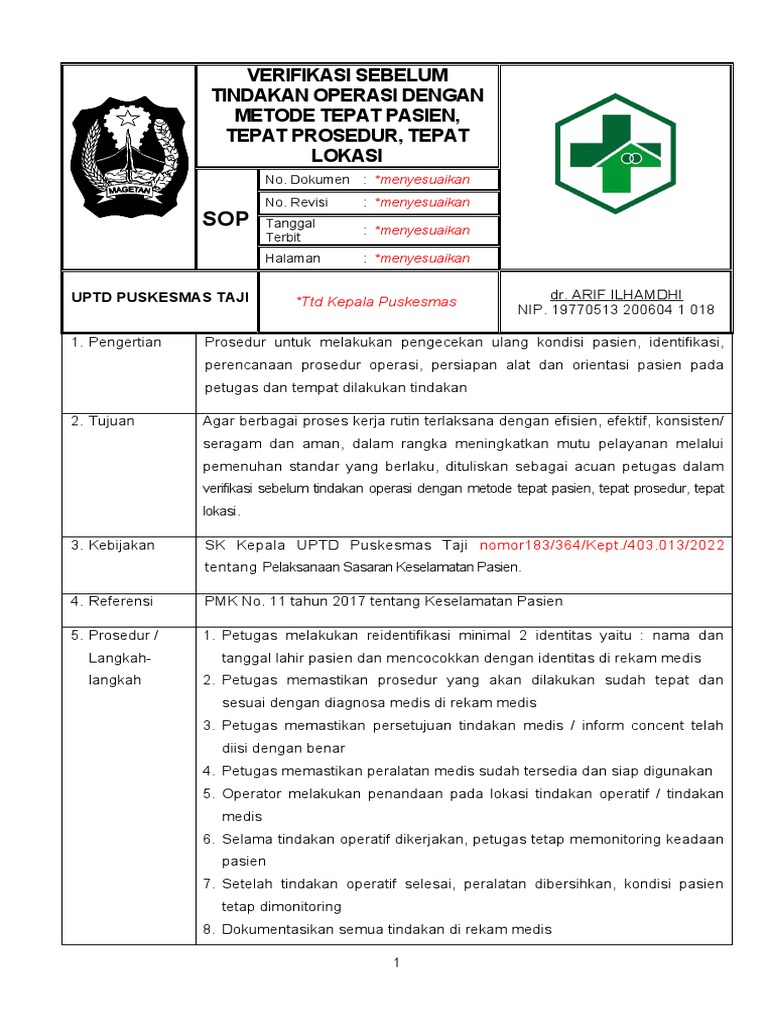 Sop Double Cek | PDF