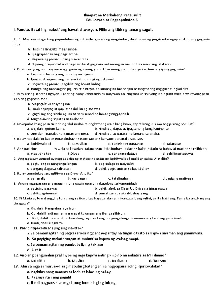 4th PT ESP With TOS | PDF