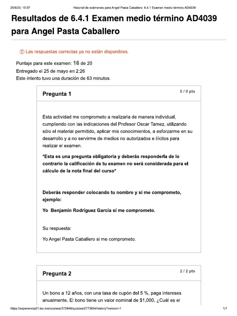 Examen de Medio Termino - Resuelto | PDF