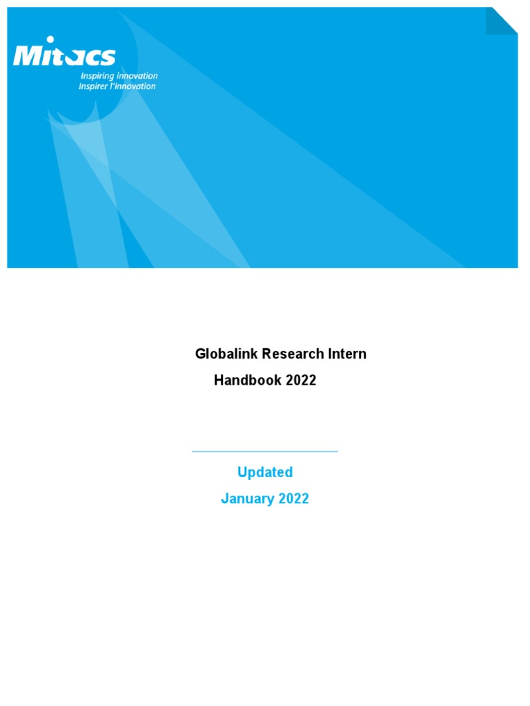 2022 Globalink Research Intern Handbook Eng | PDF | Internship | Job ...