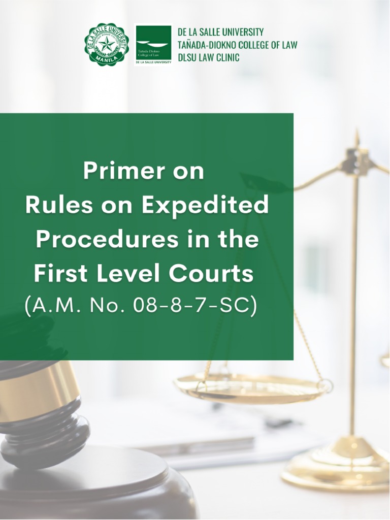 Rules On Expedited Procedures in First Level Courts La Salle Primer ...