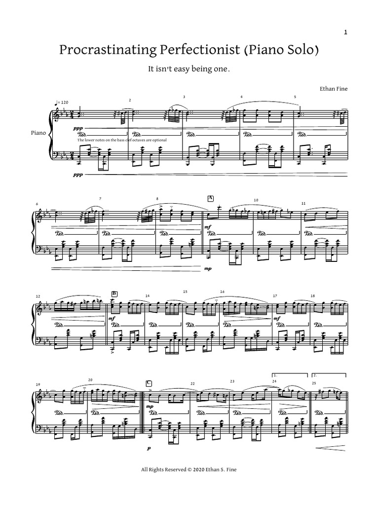 Procrastinating Perfectionist (Piano Solo) | PDF