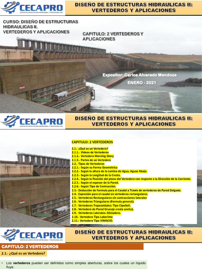 Capitulo 2 Vertederos | PDF | Represa | Rectángulo