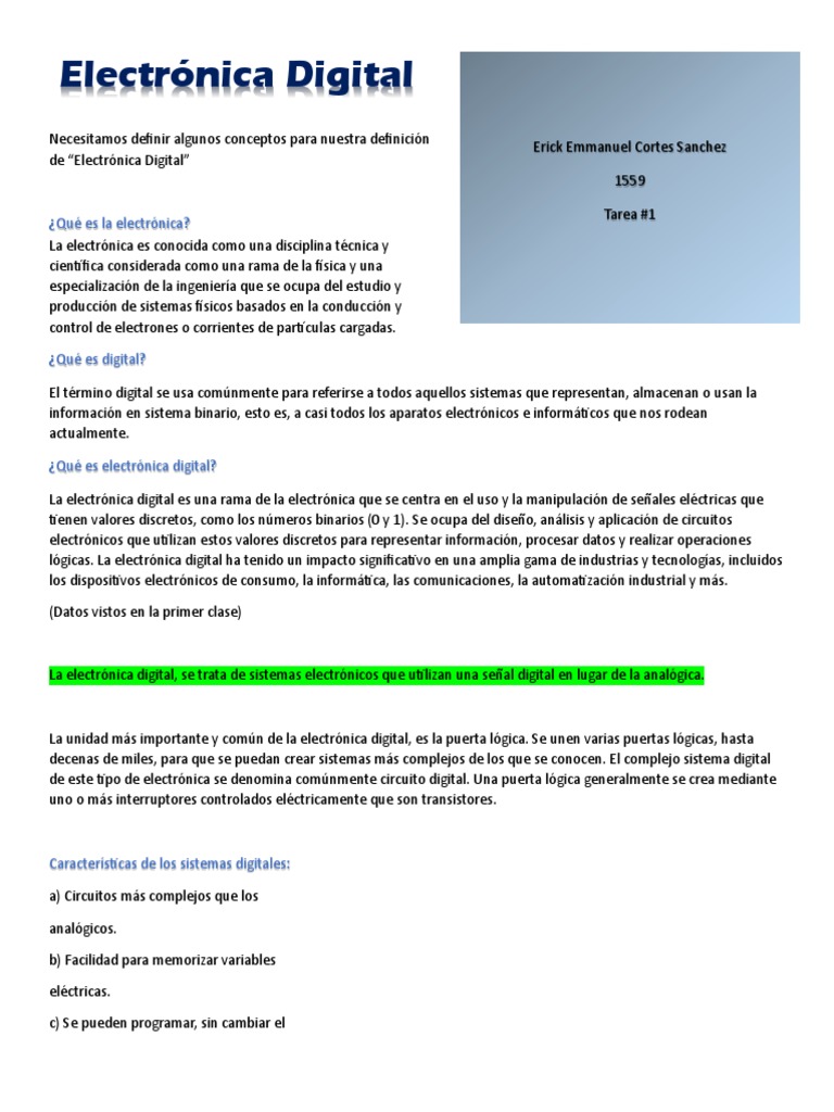 Introducción a la Electrónica Digital | PDF