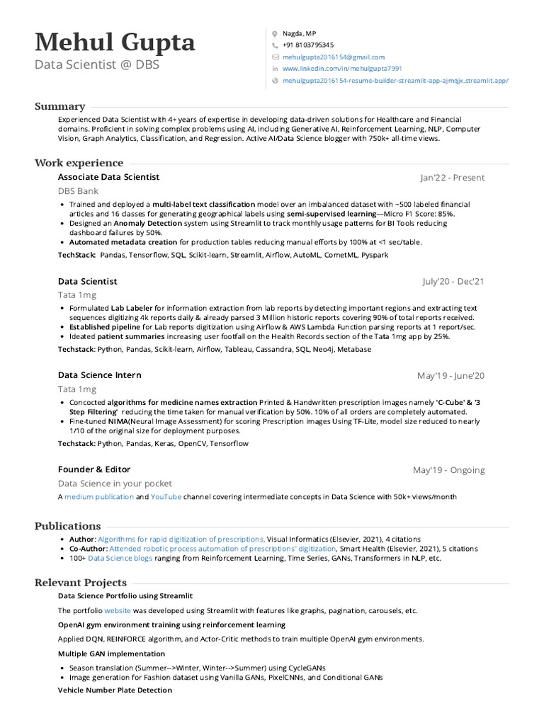 mehul_gupta_resume | PDF