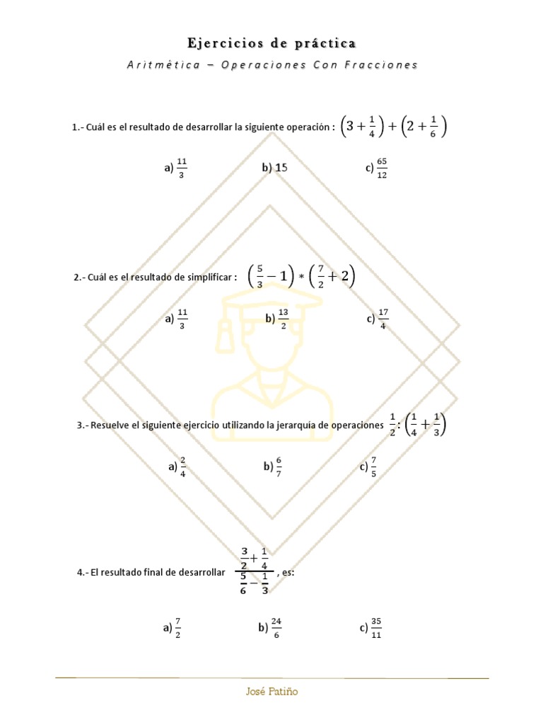 Ejercicios de Aritmética con Fracciones | PDF | Ajedrez