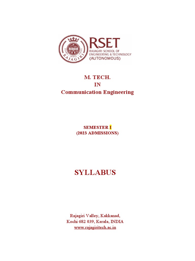 Communication Systems Lab I Syllabus August 2023 Pdf Art