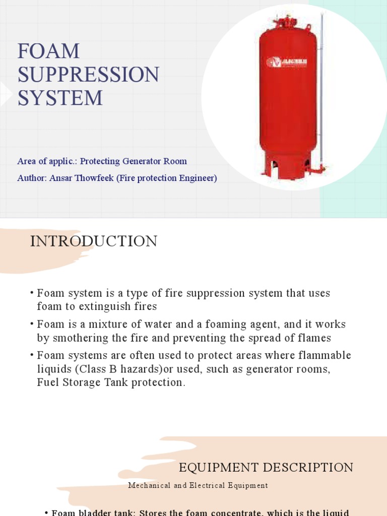 Foam Suppression System | PDF | Fire Sprinkler System | Valve