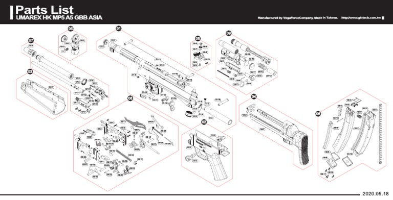 UMAREX MP5A5 GBB Parts List - ASIA | PDF