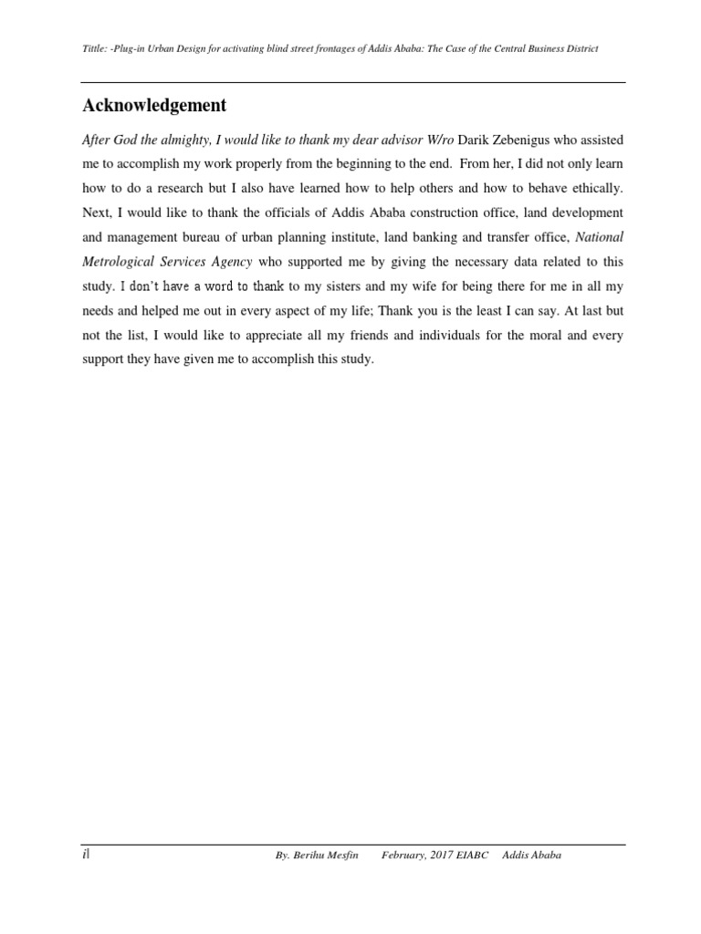 Plug-In Urban Design For Activating Blind Street Frontages of Addis ...