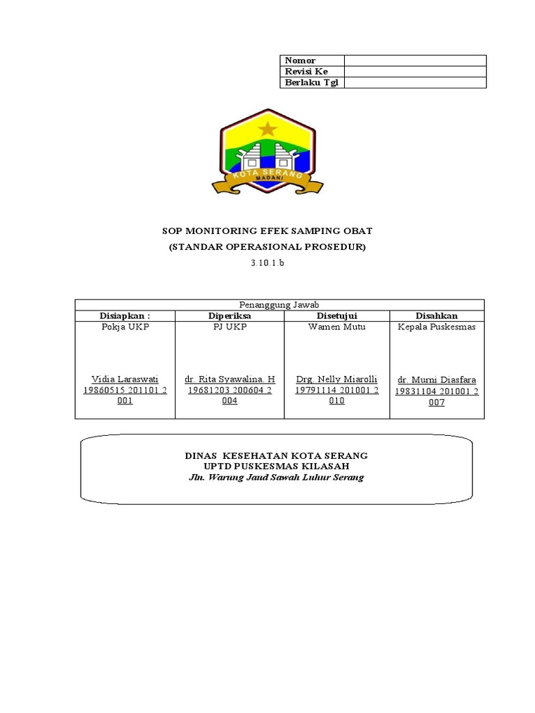 3.10.1.b SOP MESO (Monitoring Efek Samping Obat) | PDF