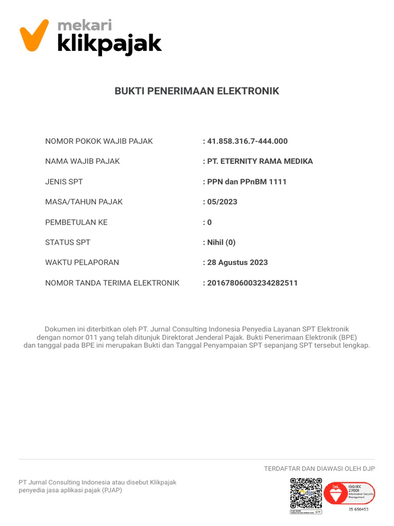 Contoh Bukti Bpe | PDF