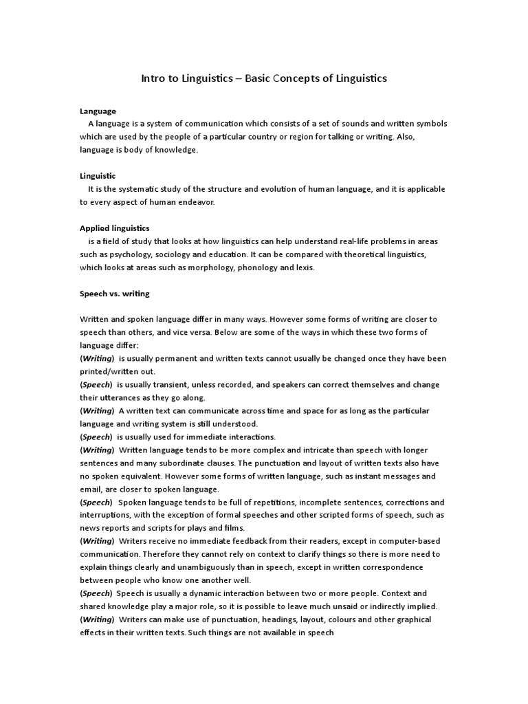 Intro To Linguistics | Download Free PDF | Linguistics | Speech Intro To Linguistics | Download Free PDF | Linguistics | Speech