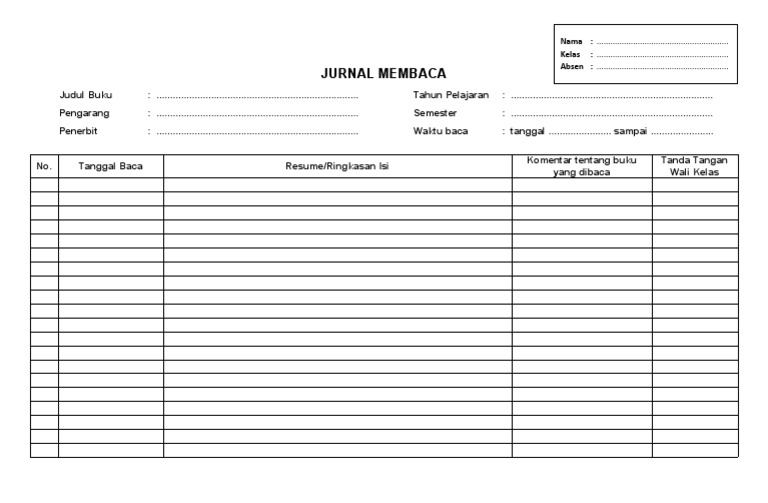 Jurnal Membaca | PDF