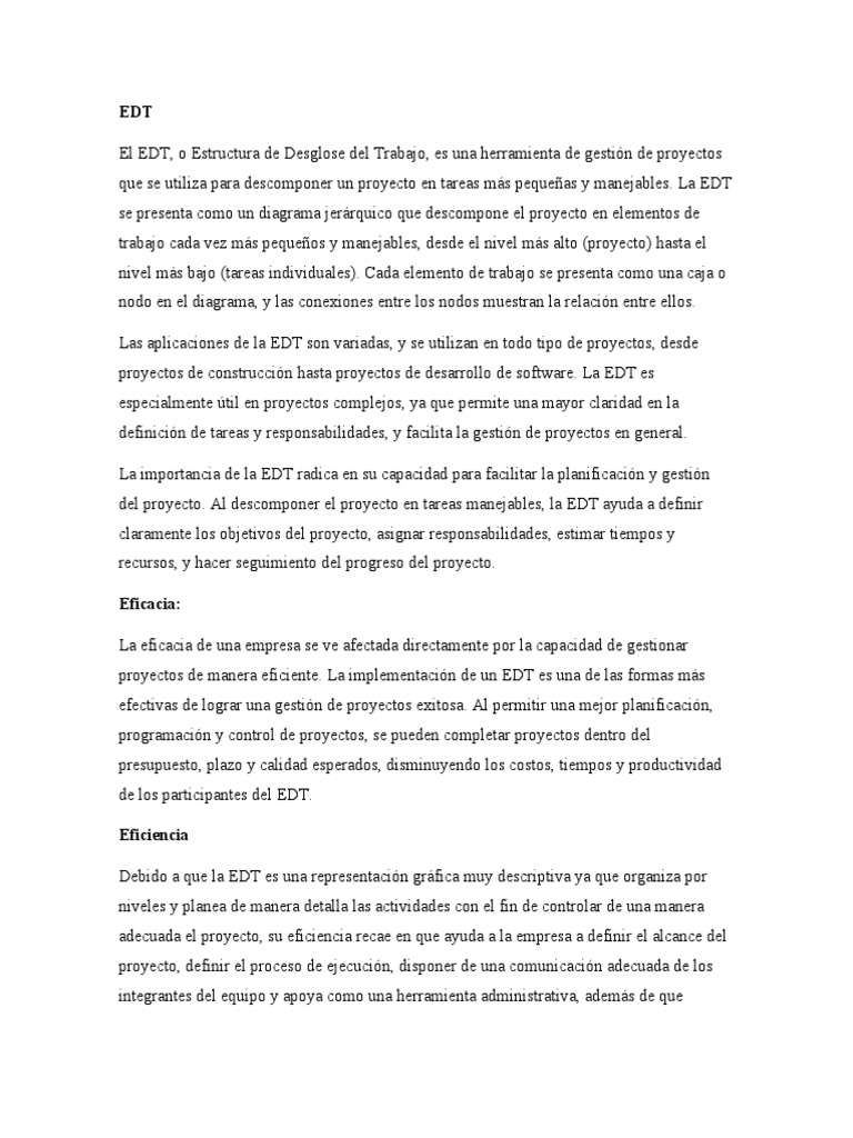 EDT y Mejora Continua | PDF