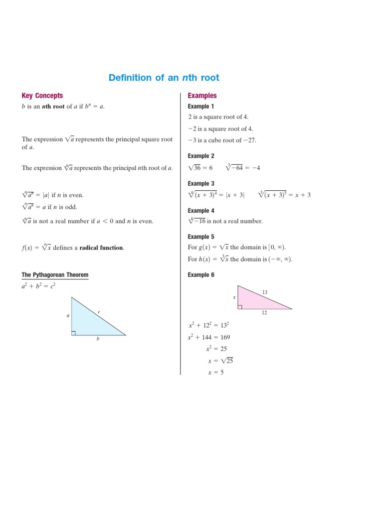 Mathematics Review Notes - Complete Radicals and Complex Numbers ... Mathematics Review Notes - Complete Radicals and Complex Numbers ...