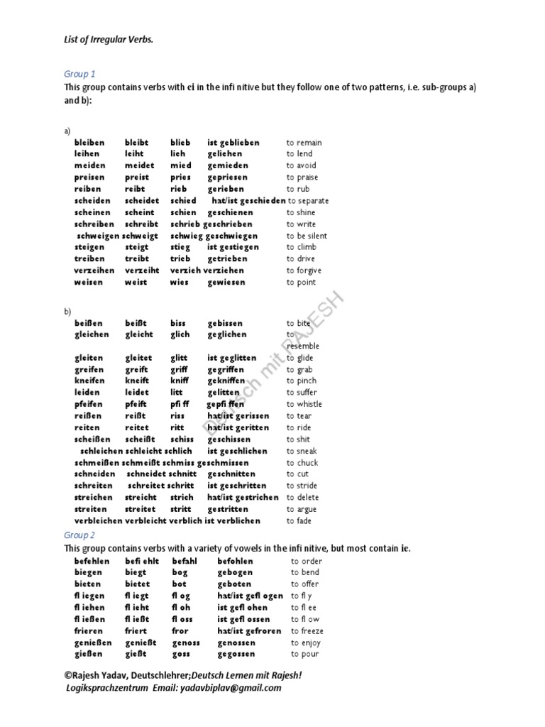 Irregular Verbs (2) - Watermark | PDF Irregular Verbs (2) - Watermark | PDF