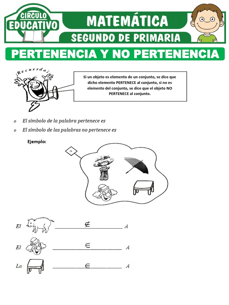 Conjuntos Pertenece y No Pertenece 3° | PDF