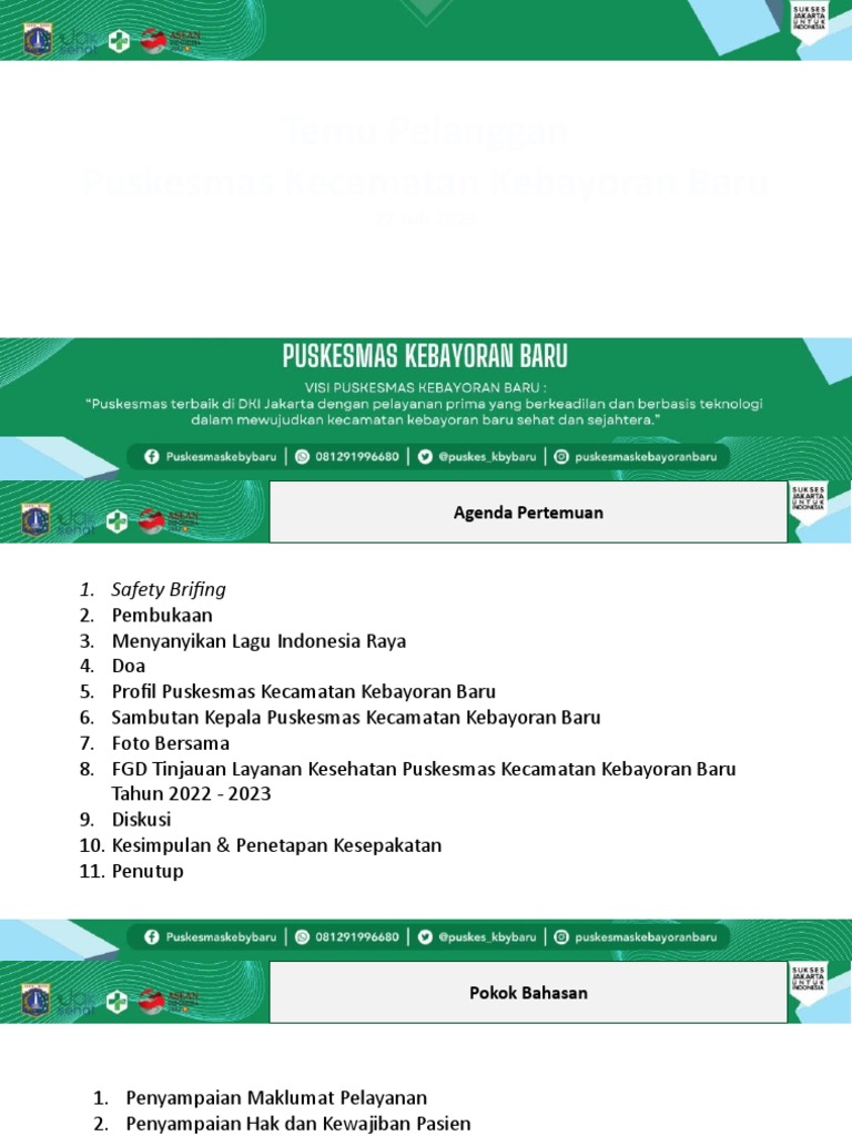 Temu Pelanggan Pembahasan Standar Pelayanan Puskesmas 2023 | PDF | Sains & Matematika