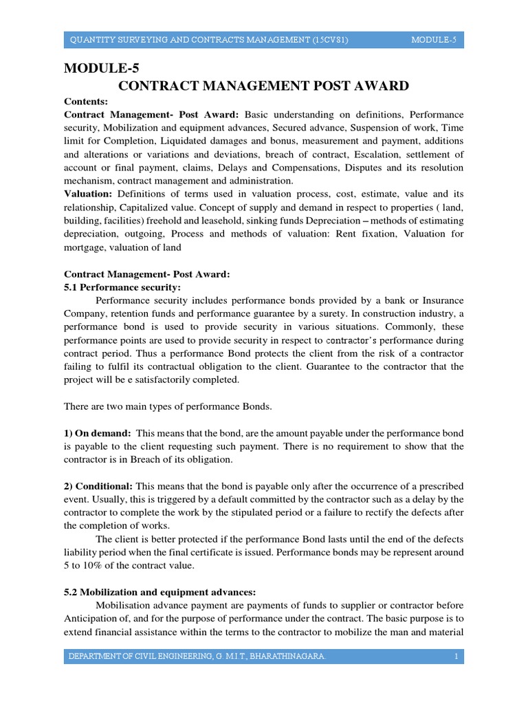 Module-5 Contract Management Post Award | PDF