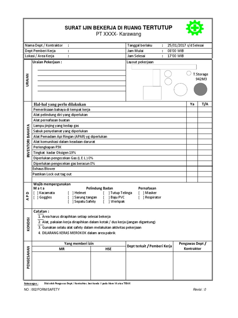 Prosedur Keselamatan Kerja PT XXXX | PDF