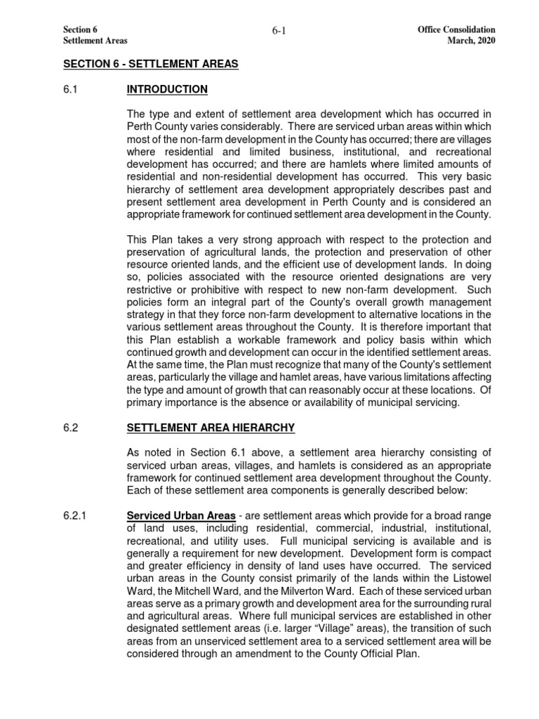 Section 06 Settlement Areas | PDF