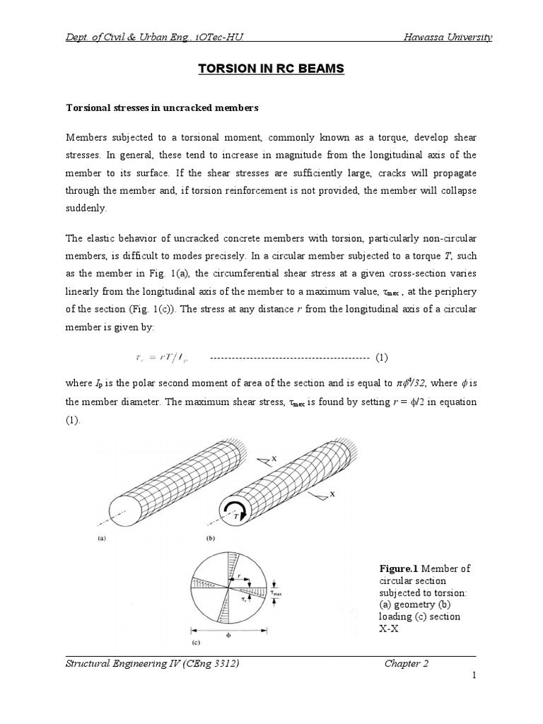 Chapter 2 STR 4 Torsion in Beams | PDF
