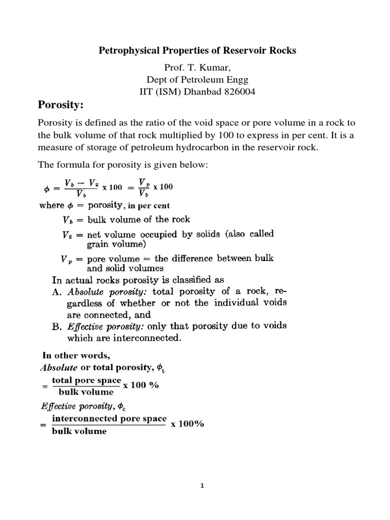 2a. Porosity - Methods and Measuement (New) | PDF | Porosity | Natural ...