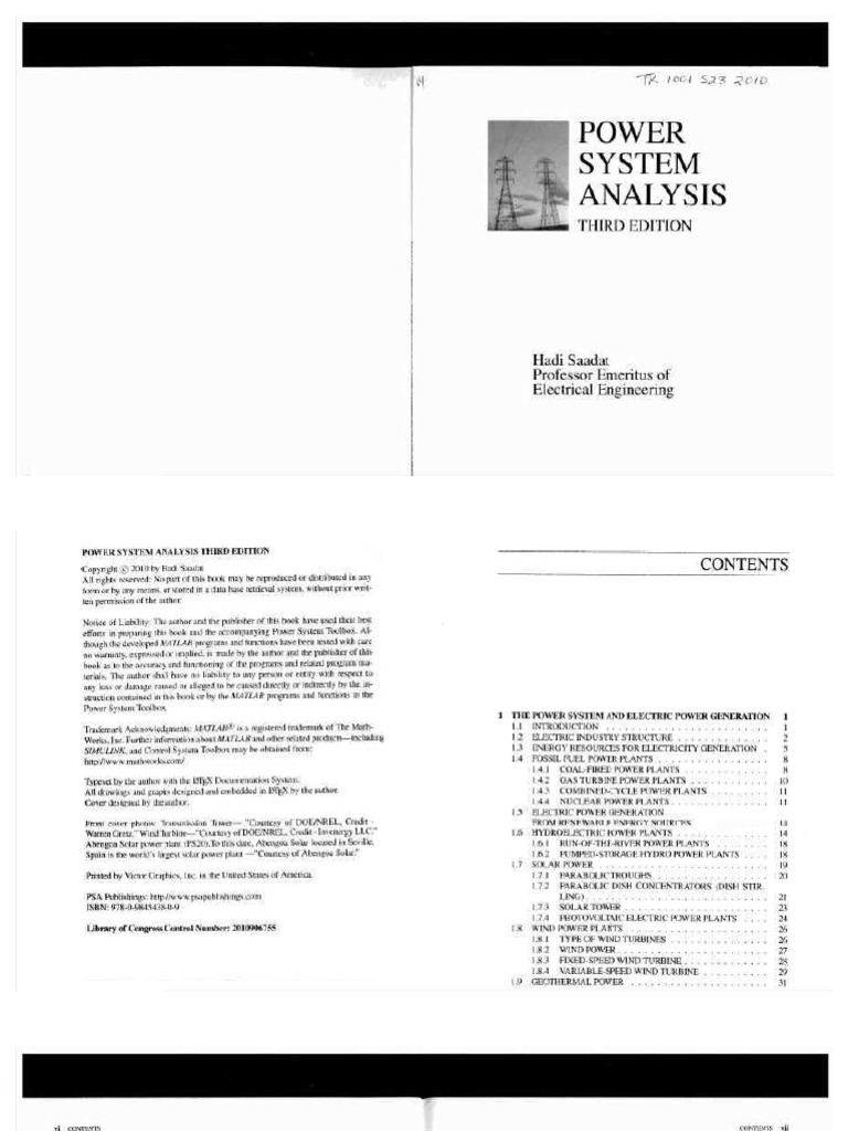 PDF Power System Analysis 3rd Edition Hadi Saadatpdf Compress | PDF